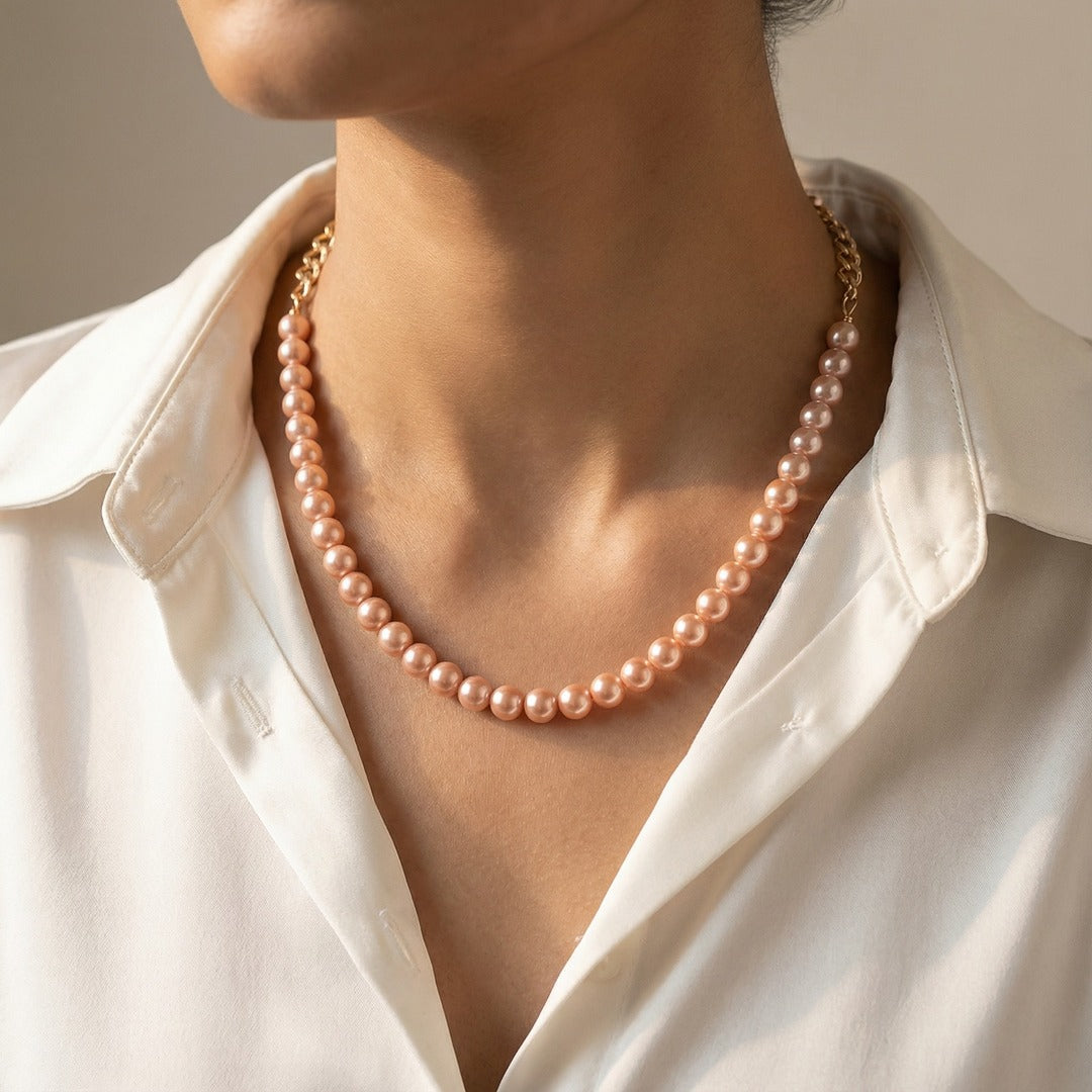 Subtle Ivory Pearl Necklace and Earring Set – AashirsLifestyle